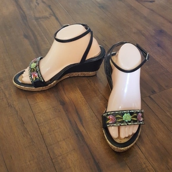 Vintage | Shoes | Vintage Elegant Collection Floral Wedges | Poshmark